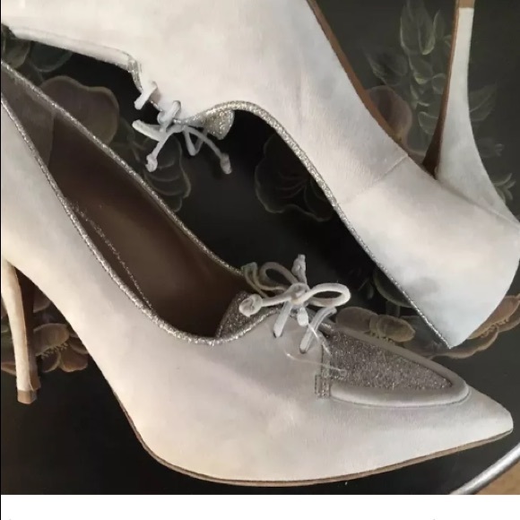 Tabitha Simmons | Shoes | Tabitha Simmons Grey Suede And Glitter Shoe ...